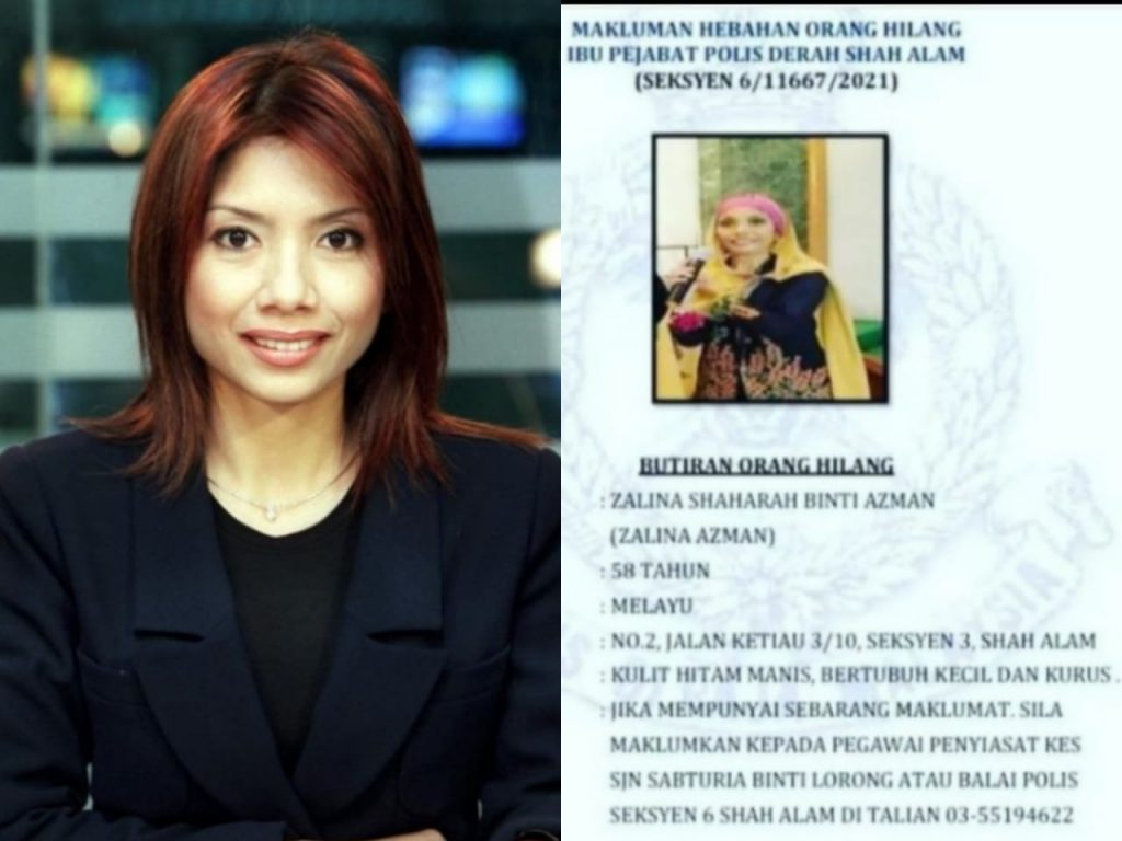 Former TV3 News Anchor Zalina Azman Missing Since November, Home Found ...